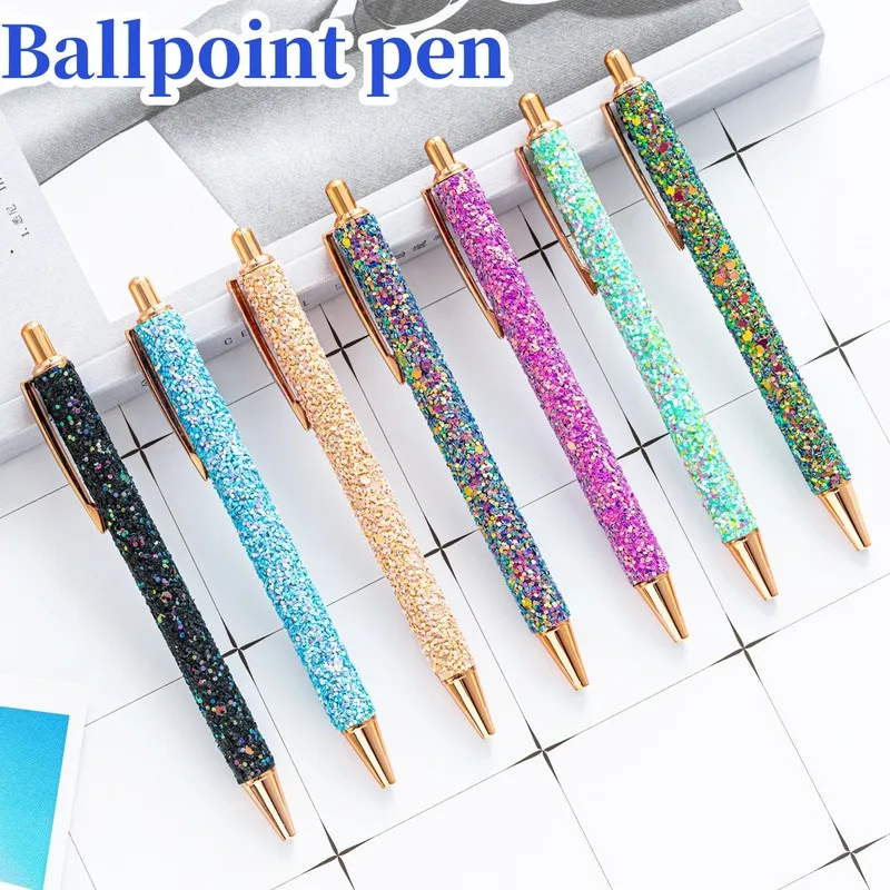 Glitter-Powder-Ballpoint-Pen-Cute-Multicolor-Business-Sequins-Metal ...