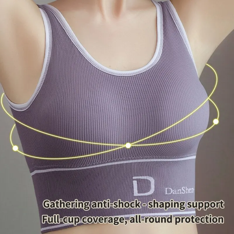D Shaped Womens Seamless Deep U Shaped Back Shaping Tube Top Yoga ...