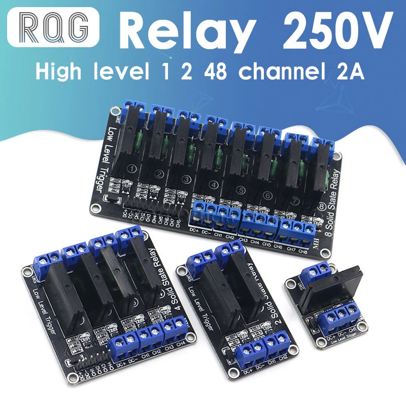 1 2 4 8 Channel 5v Dc Relay Module Solid State High Level Ssr Avr Dsp ...