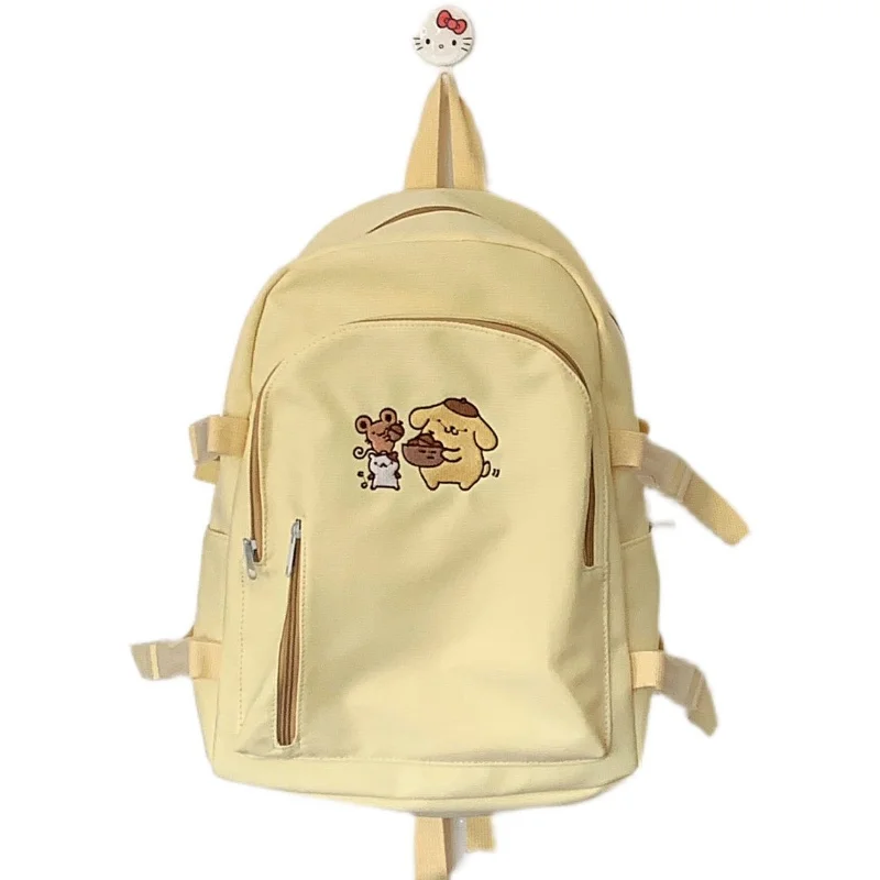 Cartoon Pompom Purin Kawaii Plush Schoolbag - KawaiiMerch.com