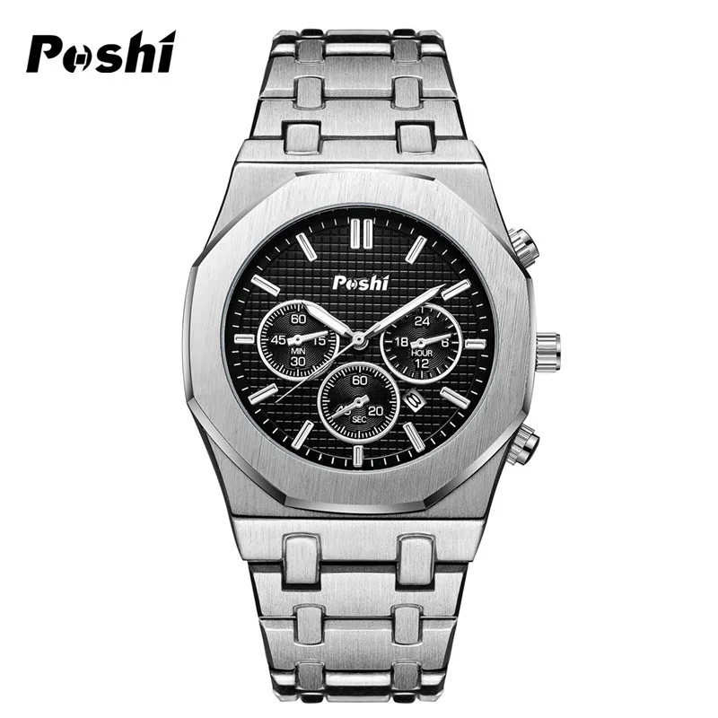POSHI-Luxury-Quartz-Watch-Stainless-Steel-Business-Men-s-Wristwatch ...