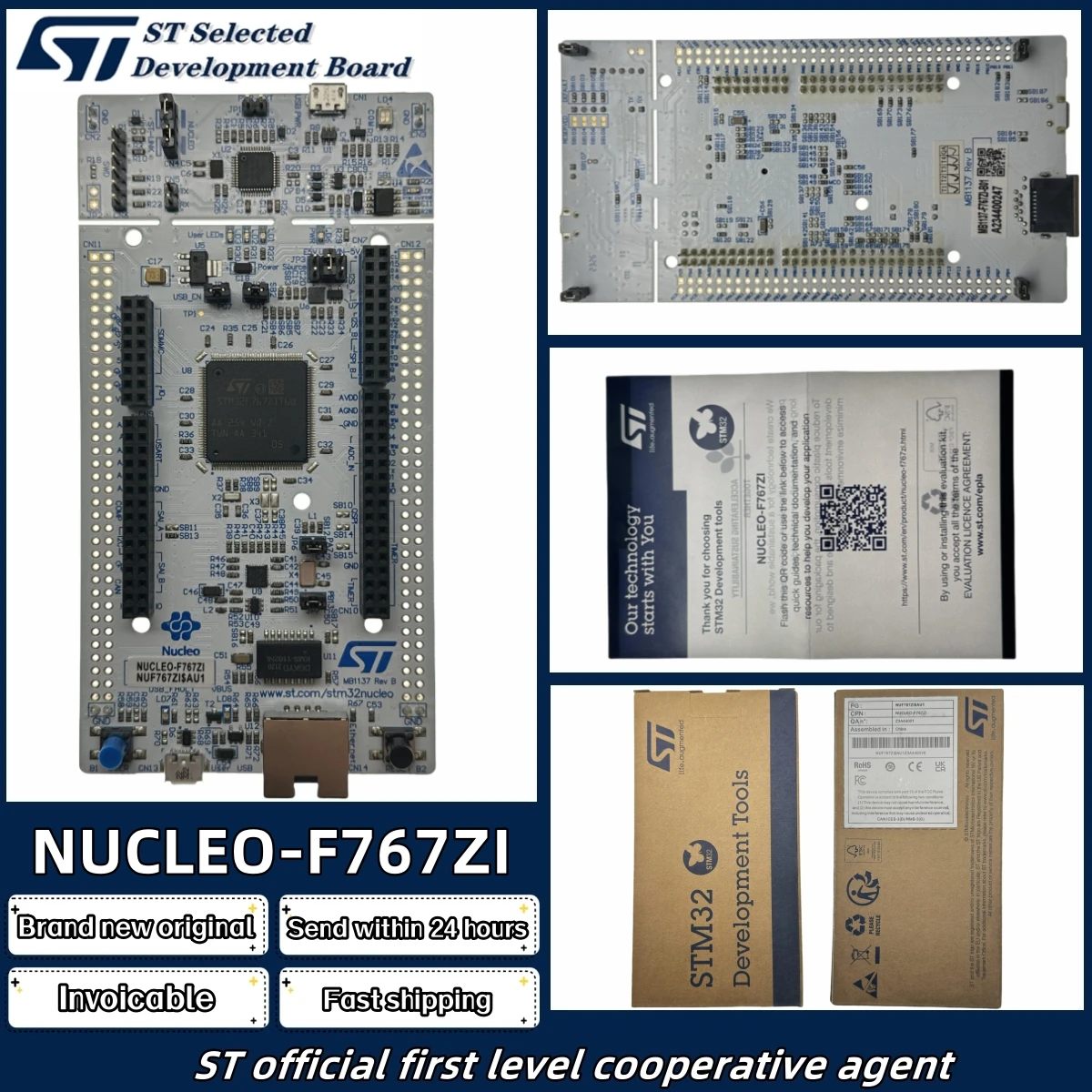 1PCS-LOT-NUCLEO-F767ZI-Nucleo-144-STM32F767ZIT6-MCU-Development-Board ...