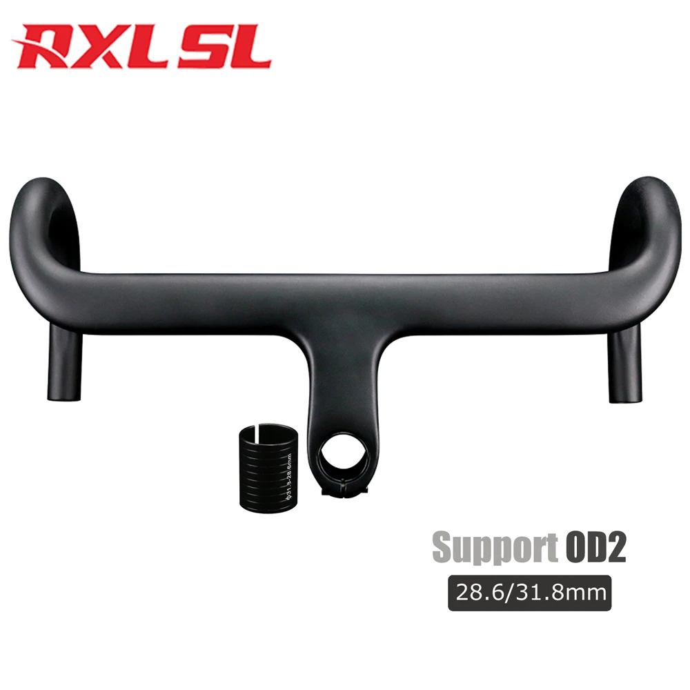 No Logo Integrated Carbon Handlebar Road Od2 1-1/4"~1-1/8" Racing Bike ...
