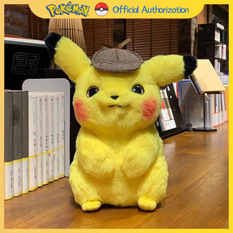 28CM-Pikachu-Detective-Pokemon-Plush-Toy-Cute-Cartoon-Stuffed-Doll ...