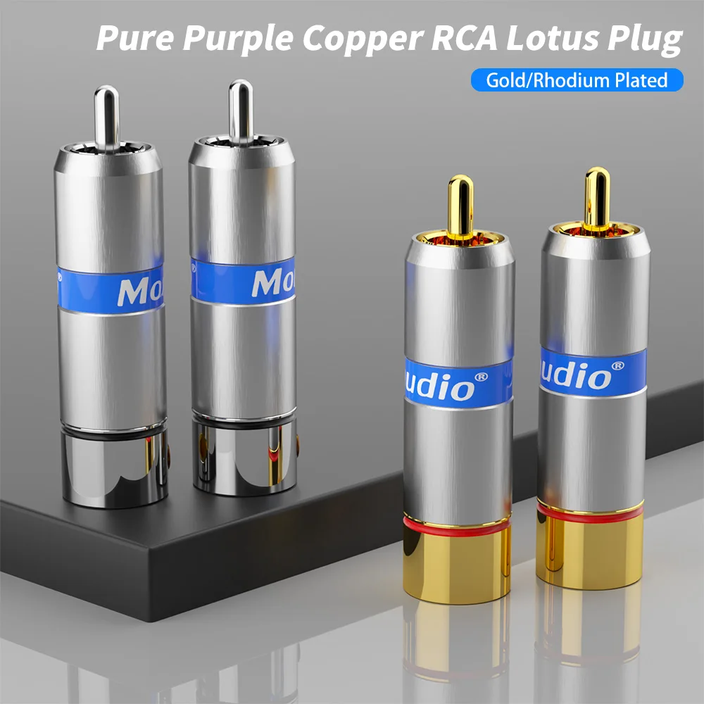 Monosaudio-R206-Pure-Copper-24K-Gold-Rhodium-Plating-RCA-Plug-Audio ...
