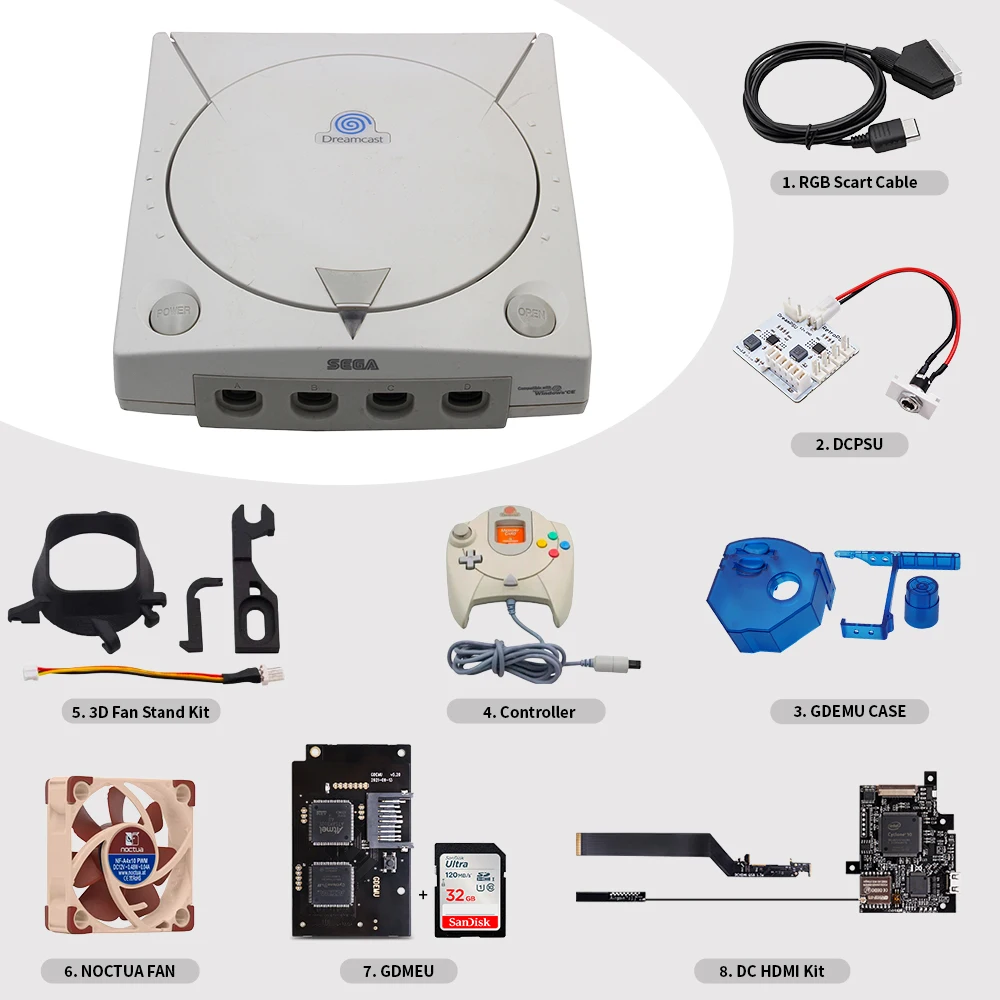 Dreamcast-DC-Game-Console-Compat-vel-com-DCHDMI-Kit-GDEMU-DreamPSU-DC ...