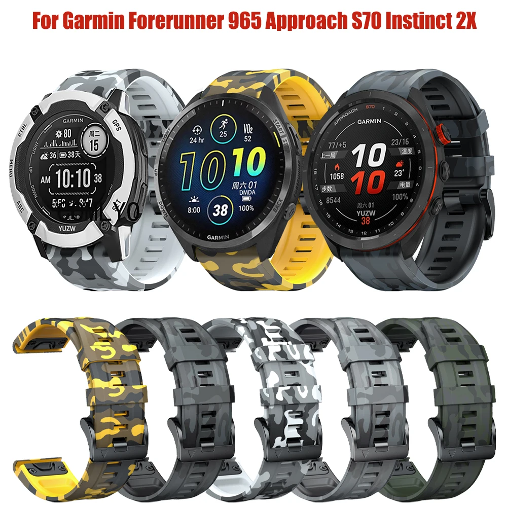 22-26mm-Silicone-Easy-Fit-Strap-For-Garmin-Forerunner-965-955-Approach ...
