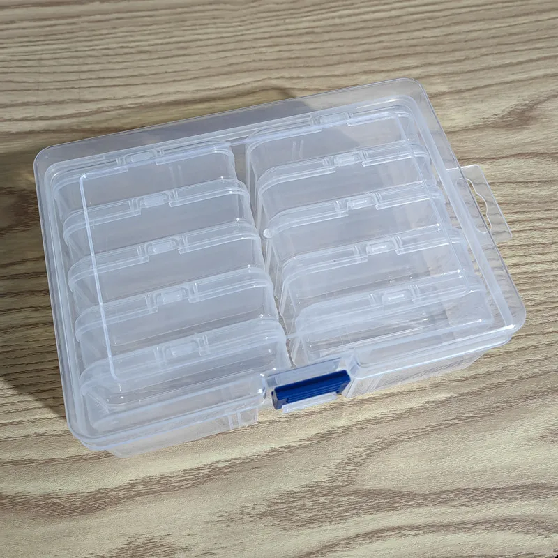 Transparent-rectangular-plastic-cover-box-pill-beads-jewelry-nail ...