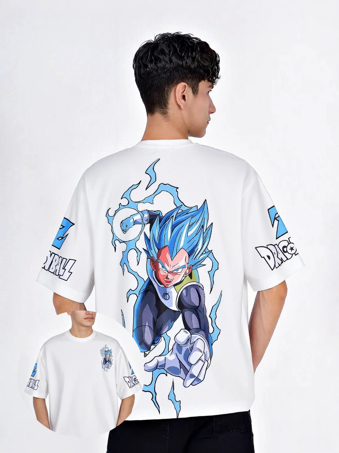 Dragon Ball Vegeta Men's T-shirt Anime Graphic Tee Summer Cotton ...