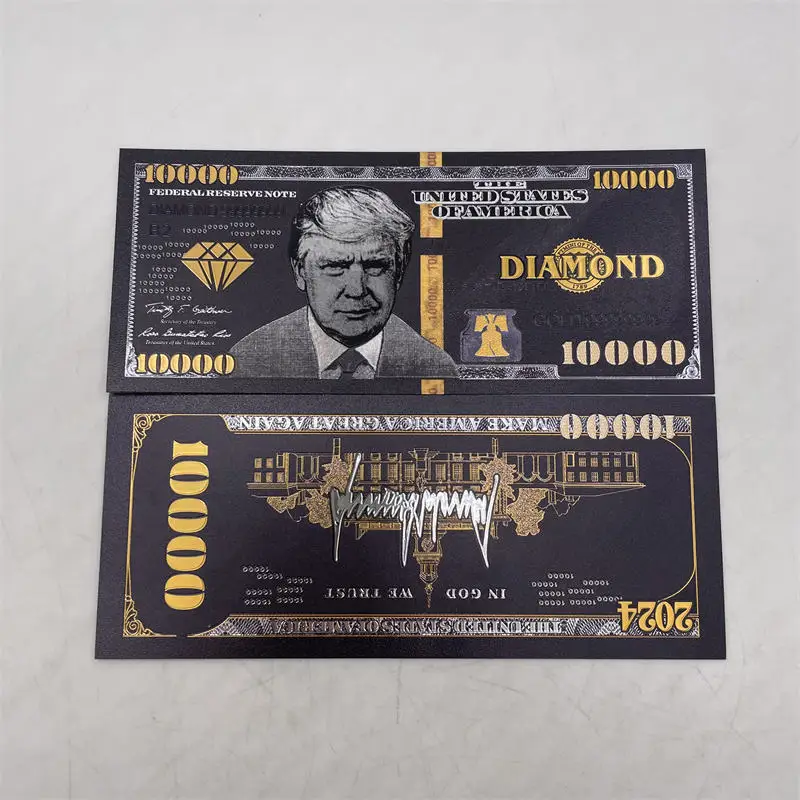 wholesale 24k Color Gold Banknote Donald Trump Gold Plated Trump 10000 ...