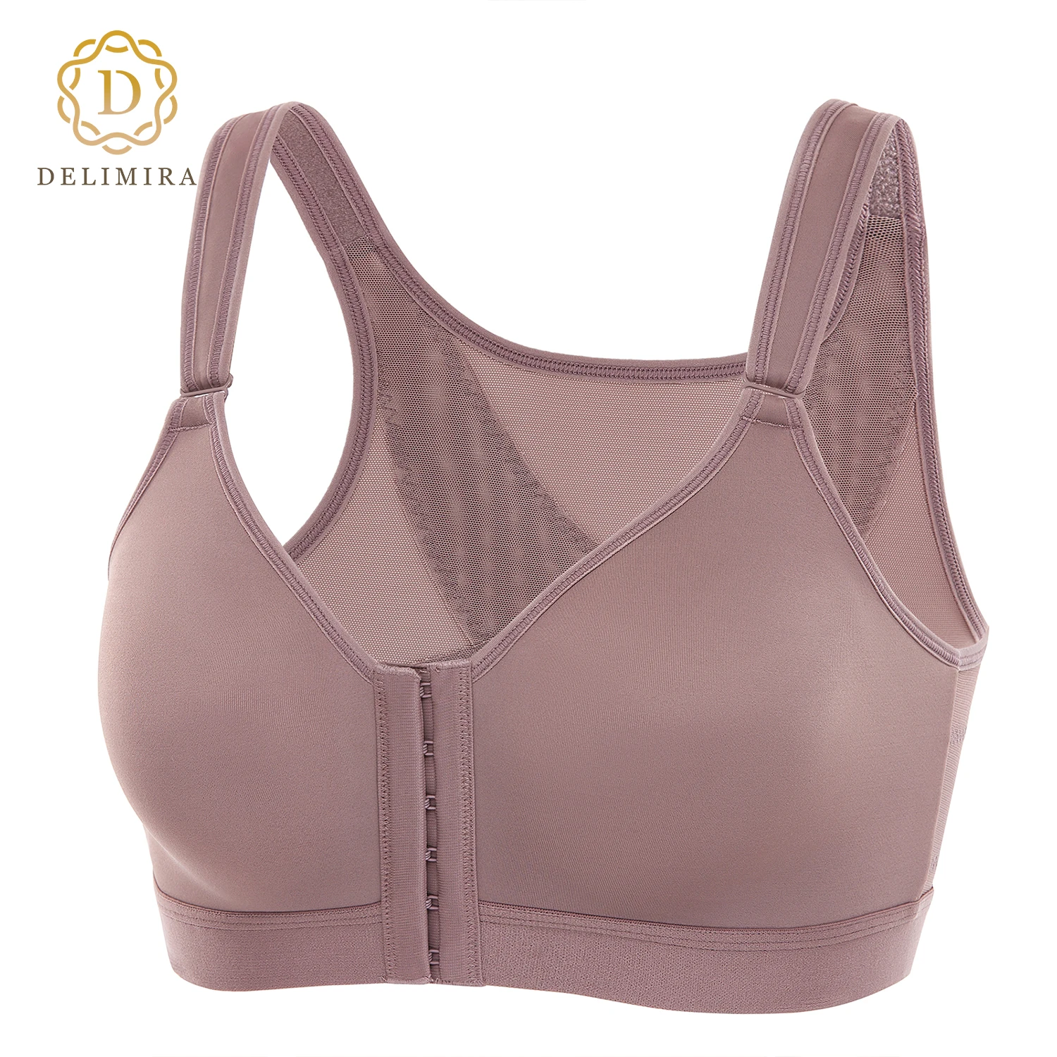DELIMIRA Women's Front Closure Bra Posture Full Coverage No Underwire ...