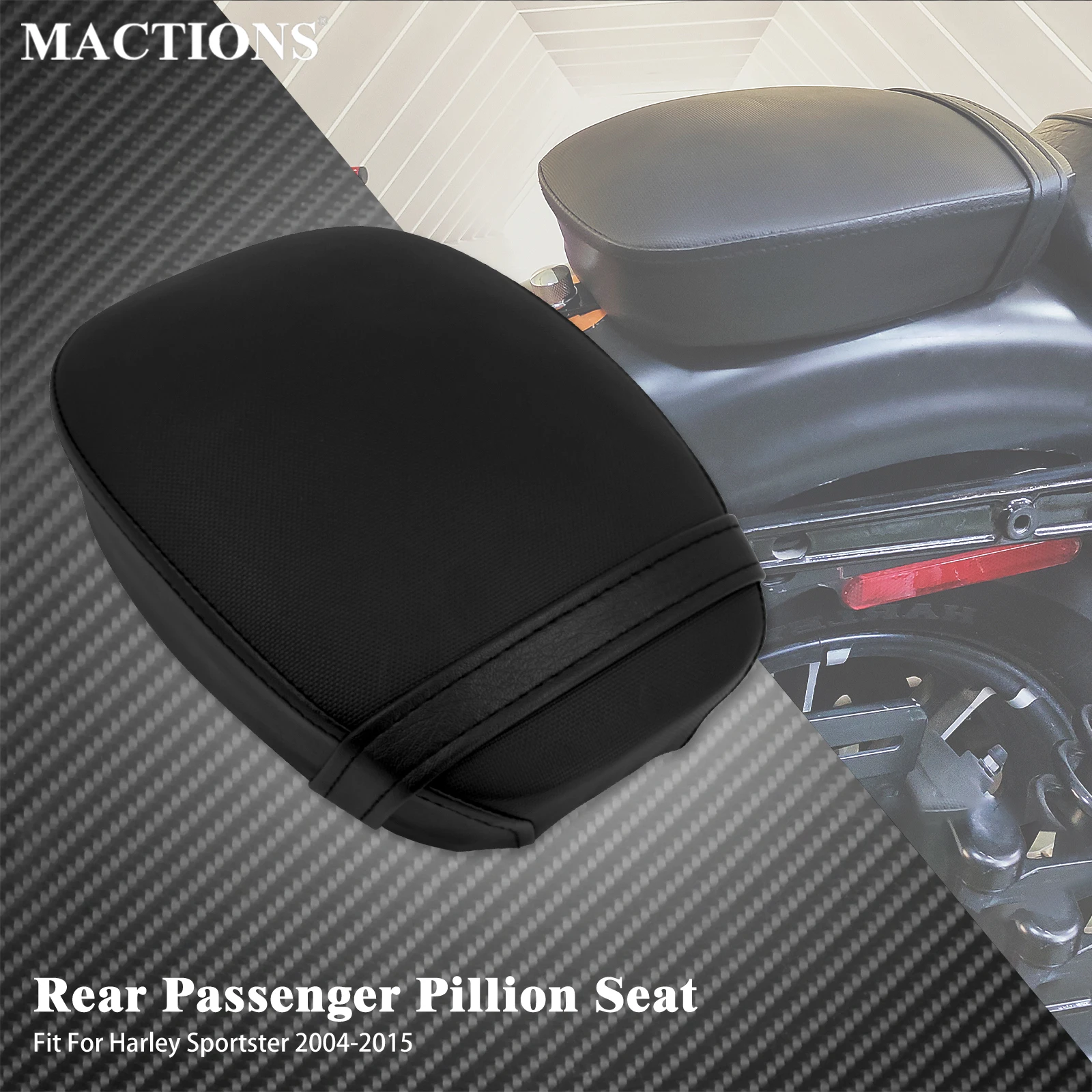 Motorcycle-Rear-Seat-Cushion-Passenger-Saddle-Pads-For-Harley-Sportster ...