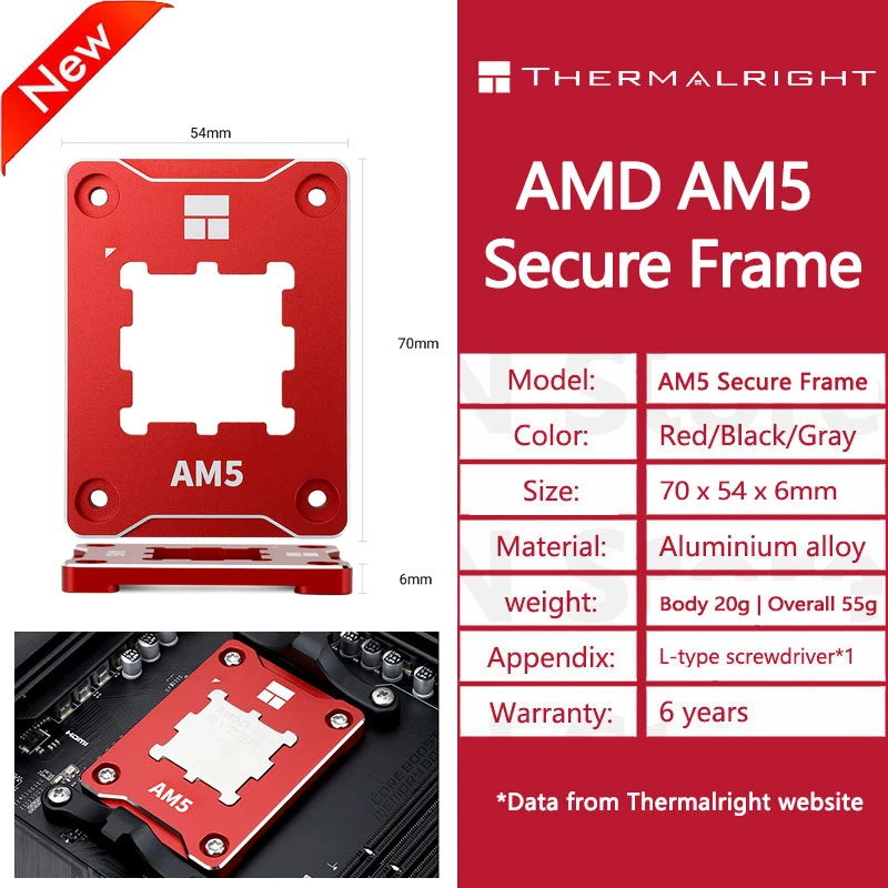 Thermalright Amd-asf Black Am5 Cpu Bending Corrector Frame Protector ...