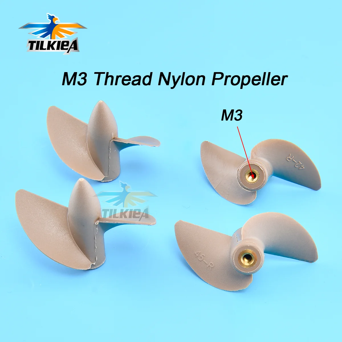 1pc Rc Boat M3 Two Blades Paddle With Screw Thread Nylon Boat Propeller ...