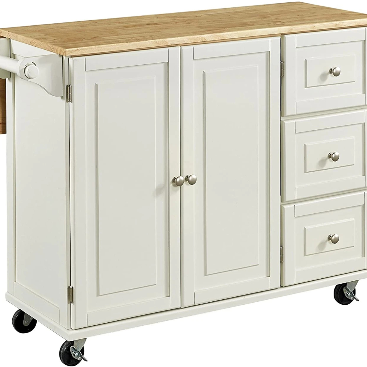 Kitchen-Furniture-Food-Service-Cart-Wooden-Trolley-with-Wine-Rack-and ...