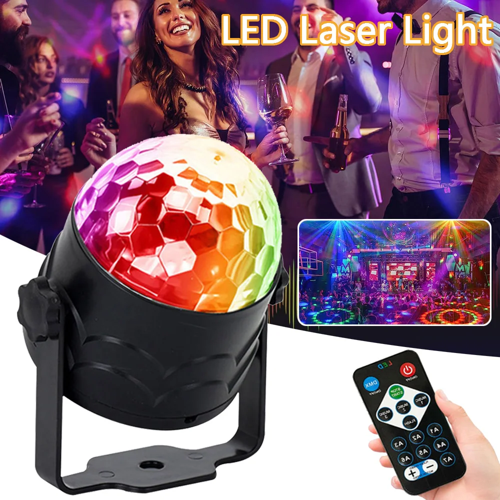 LED-Stage-Light-Rotating-DJ-Disco-Ball-Strobe-Lamp-w-Remote-Sound ...