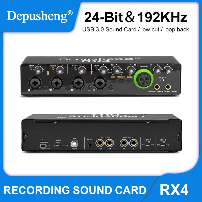 Interfaz-de-Audio-Depusheng-RX4-tarjeta-de-sonido-convertidor-AD-con ...