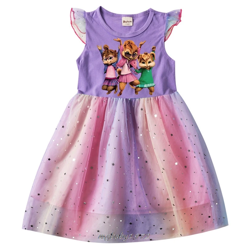 Girls-Alvin-and-the-Chipmunks-Dress-Kids-Halloween-Gown-Cosplay ...