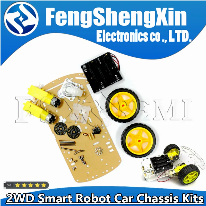 Smart Car Kit 2WD Smart Robot Car Chassis Kits with Speed Encoder and ...