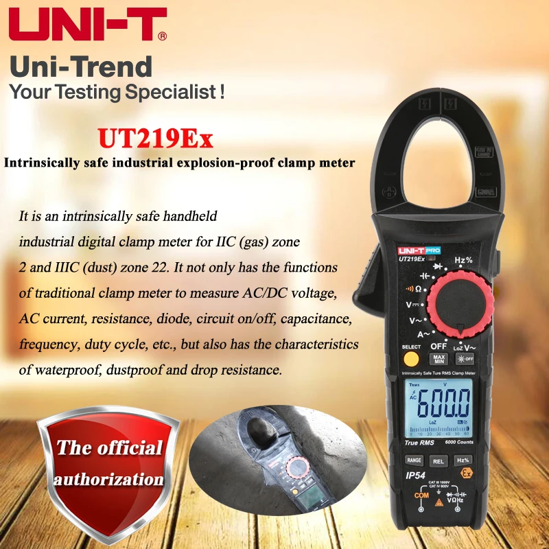 UNI-T UT219Ex Industrial Explosion-Proof Digital Clamp Current Meter ...