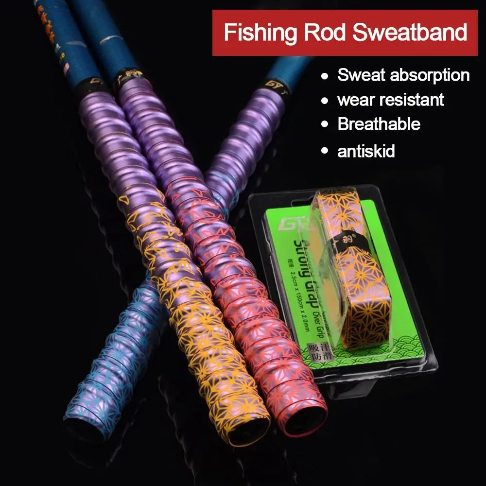 Gradient-Colorful-Thickened-Sport-Fishing-Rod-Sweatband-Anti-Slip-Sweat ...