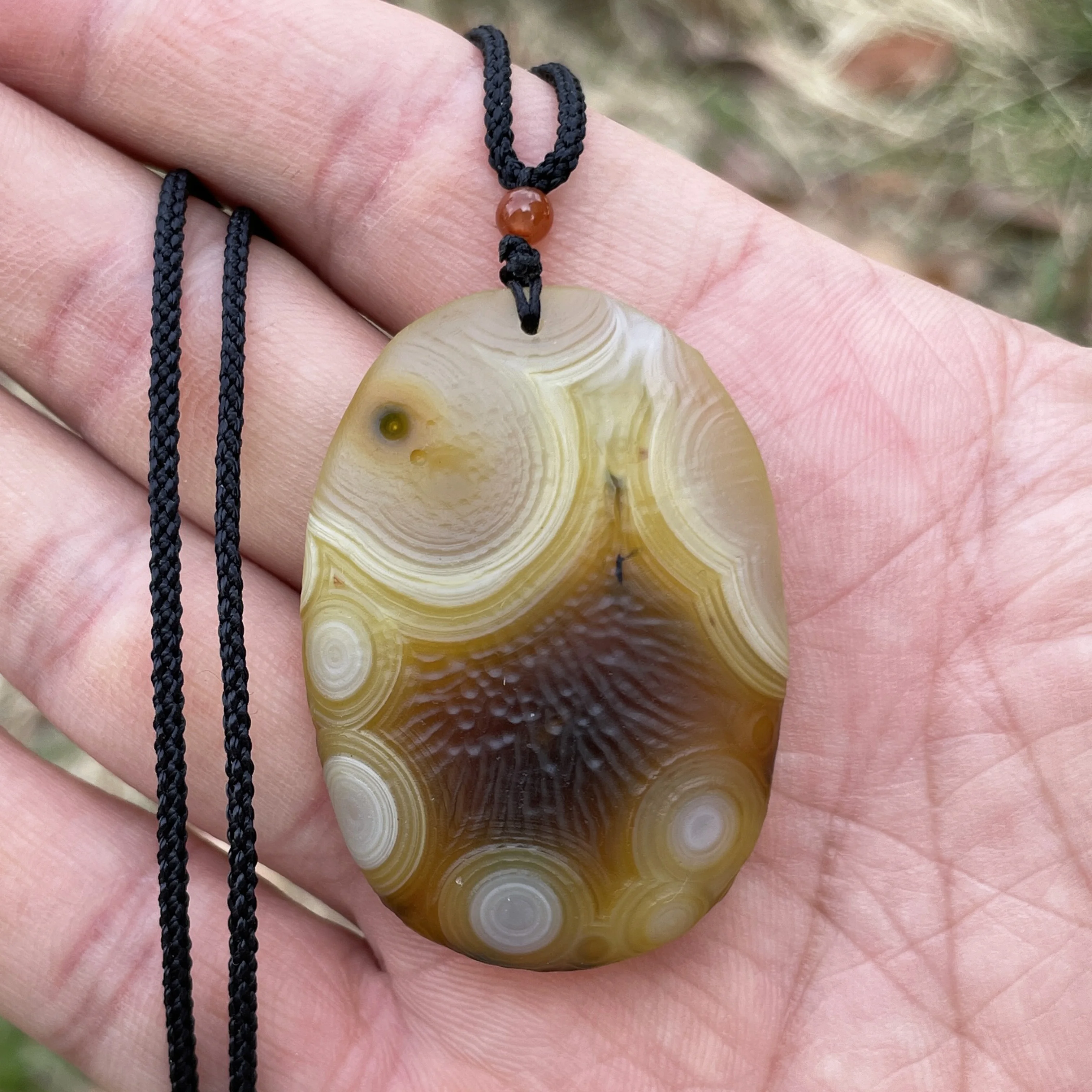 Natural-Sardonyx-Gobi-Agate-Pendant-Alxa-Unpolished-Rock-Energy-Crystal ...