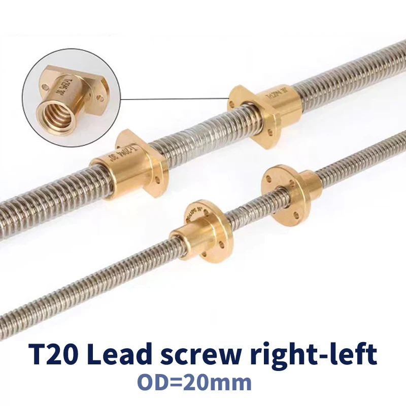 1PC 304 stainless steel T20 Lead Screw right-left length100-1000mm OD ...