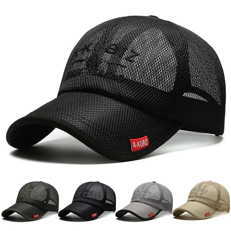 Men's Summer Mesh Breathable Baseball Cap Outdoor Quick Dry Golf Sport ...