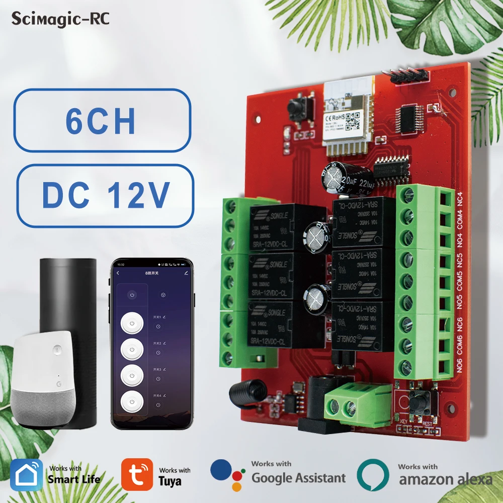 6-Channel-Tuya-WIFI-Smart-Remote-Control-Switch-6CH-Relay-Module-Light ...