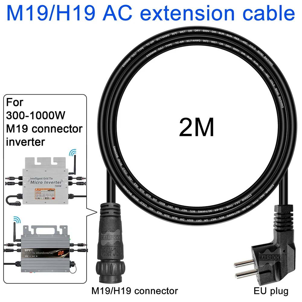 2M AC Power Extension Cord 220V EU With 3 Core Connector And EU Plug ...