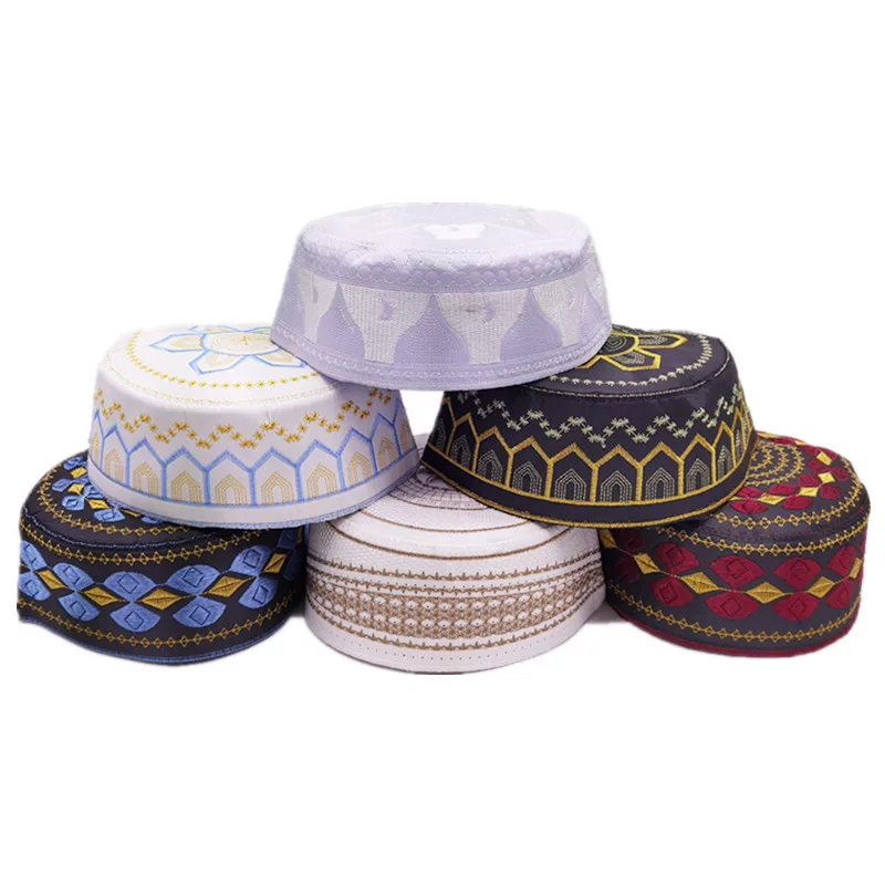 Sombreros de oración musulmanes para hombres, bordado de algodón, ocio ...