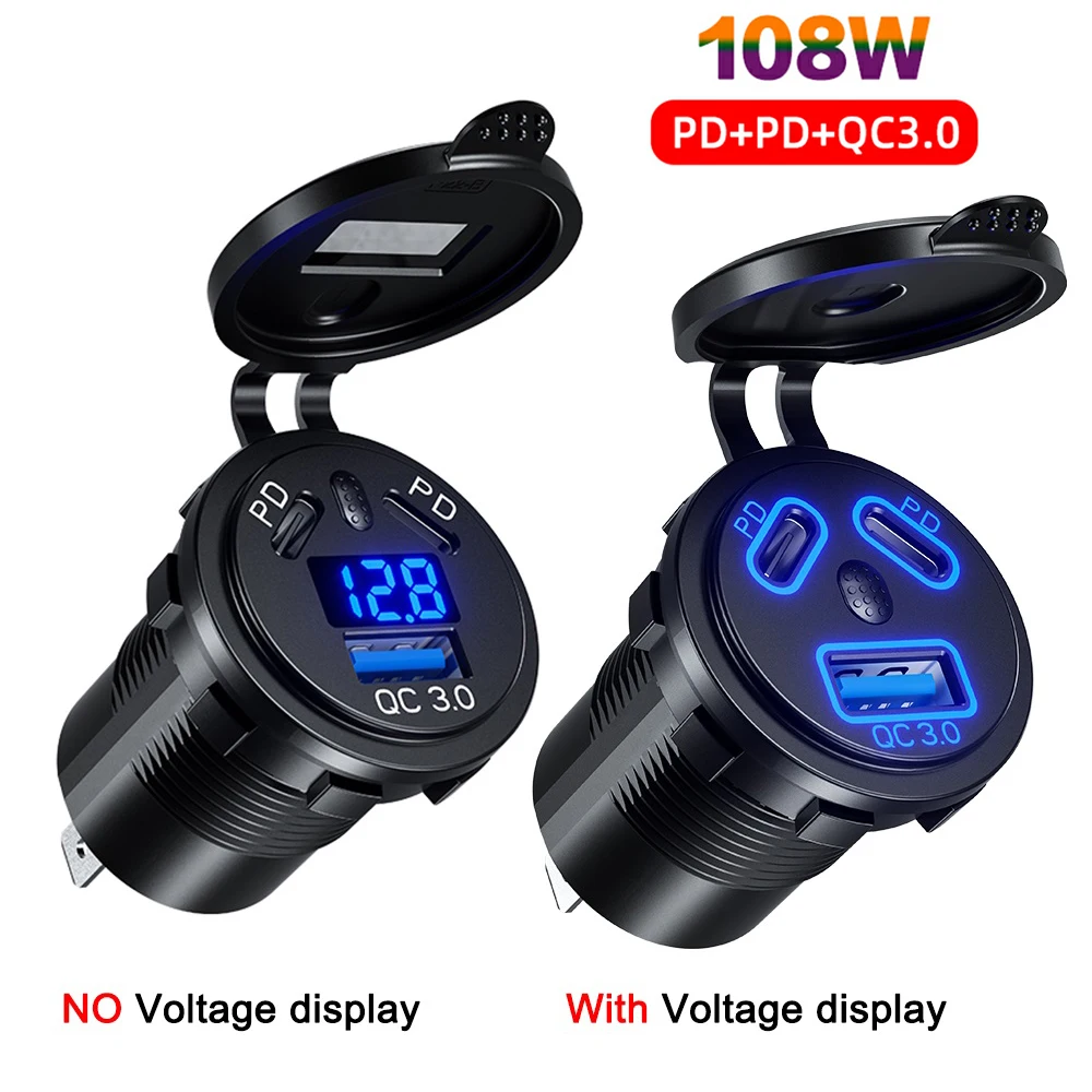 12V-24V-USB-Outlet-108W-3-Port-Dual-PD-45W-USB-C-Car-Charger-Socket-and.jpg