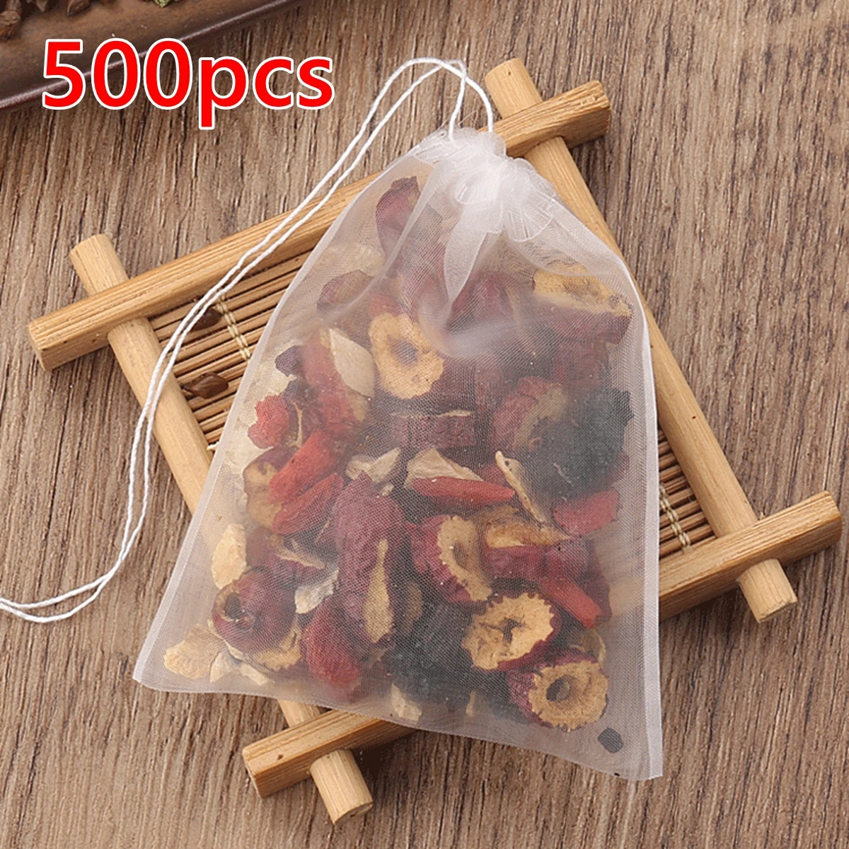 500pcs-Reusable-Tea-Bags-Transparent-Nylon-Teabags-Empty-Tea-Bags-with ...