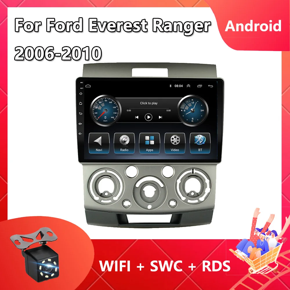 2 Din Car Radio For Ford Everest Ranger 2006 2010 Android Navigation ...