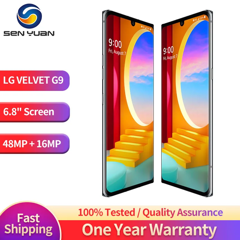 Original lg g9 g900tm g900n 5g telefone móvel 6.8 6 6 6gb ram 128gb rom triplo câmera celular 4g ...