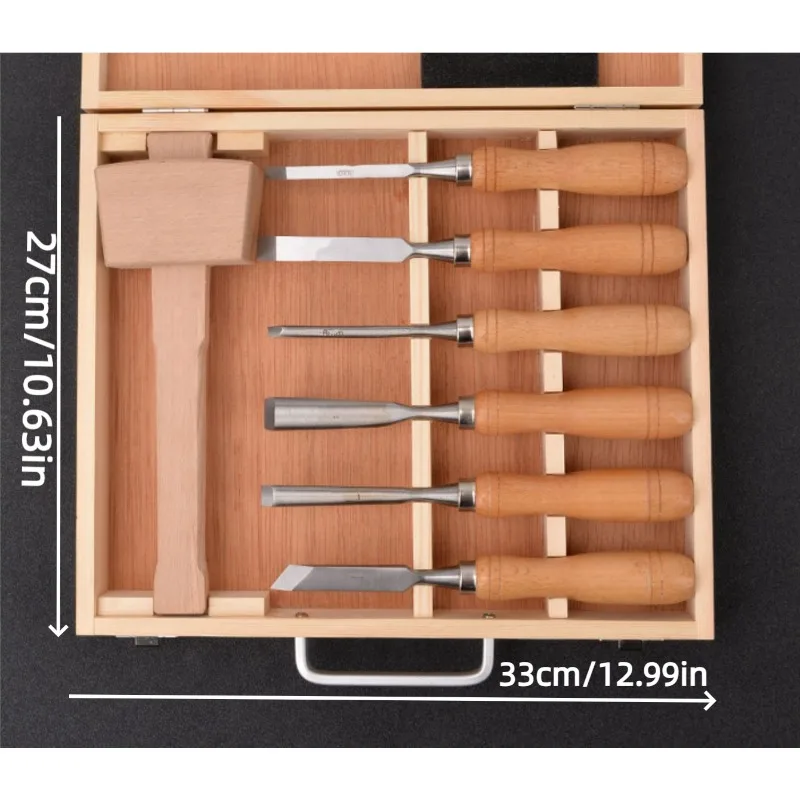 Carpentry-Carving-Chisel-Carving-Knife-Set-with-1pc-Wooden-Hammer-and ...