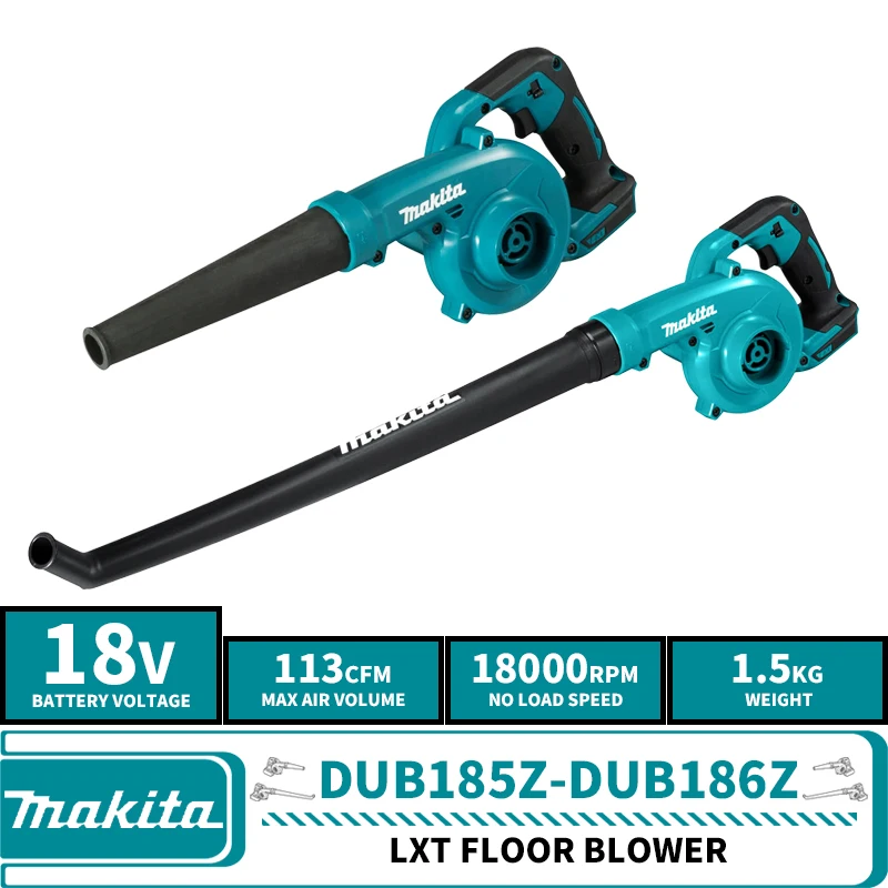 Makita soplador de suelo inalámbrico, herramienta eléctrica de litio de 18V, boquilla corta ...