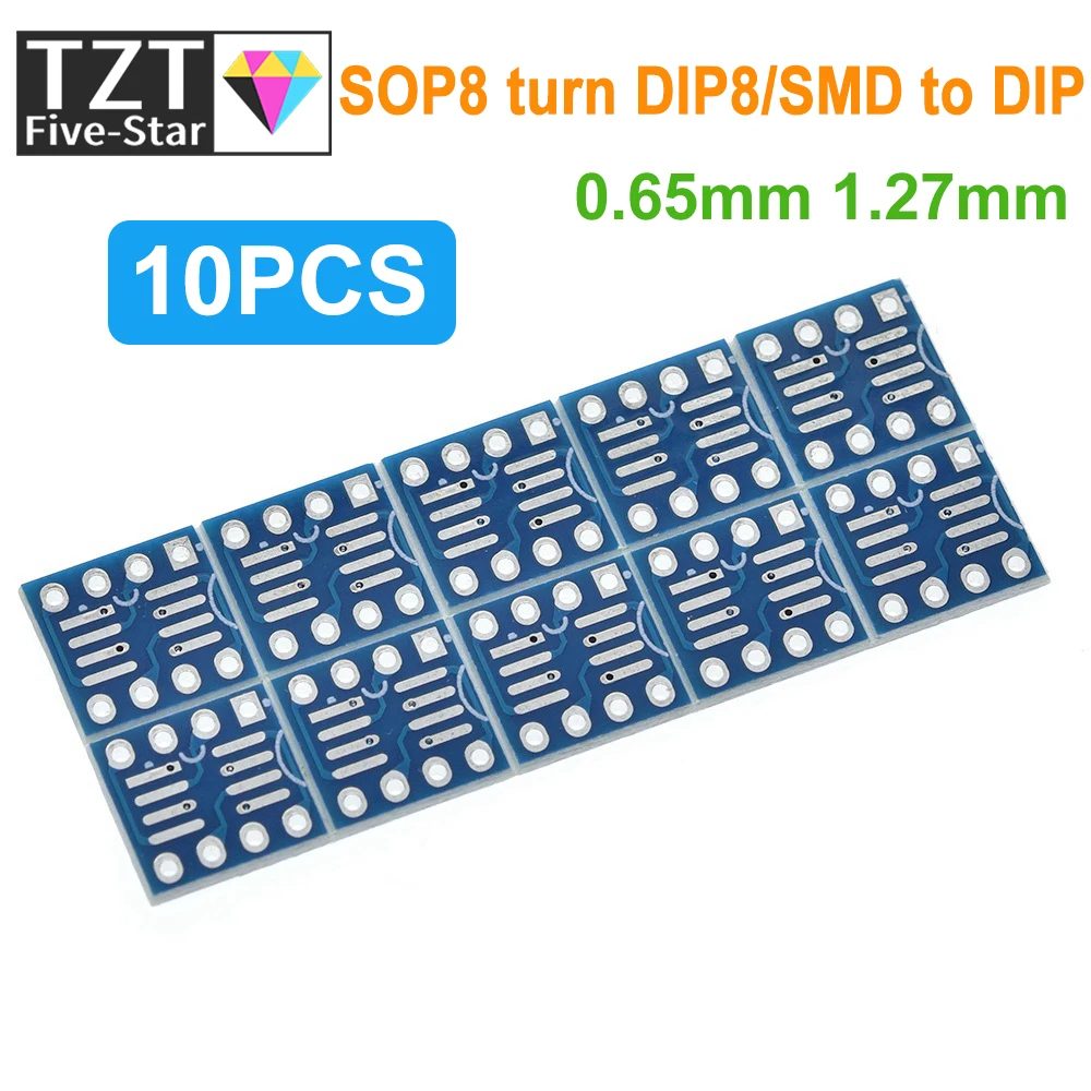 10PCS-SOP8-turn-DIP8-SMD-to-DIP-IC-adapter-Socket-SOP8-TSSOP8-SOIC8 ...