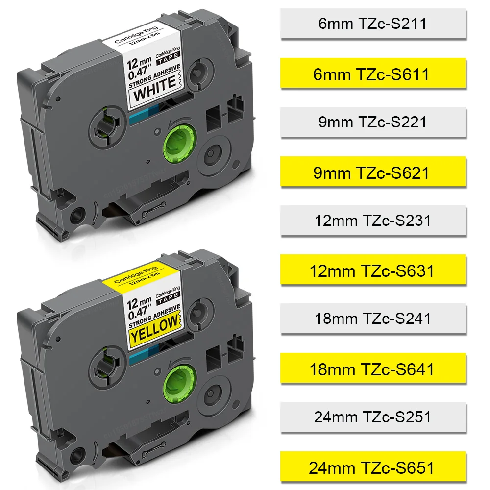 6-9-12-18-24mm-TZe-White-Tape-tzeS231-zS221-TzS211-zS241-TzS251-Strong ...