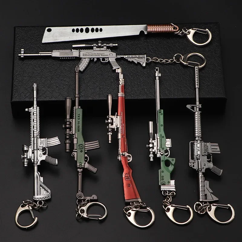 Weapon-Rifle-AKM-Alloy-Model-KeyChains-AK47-Toys-Gun-Keychains-llaveros ...