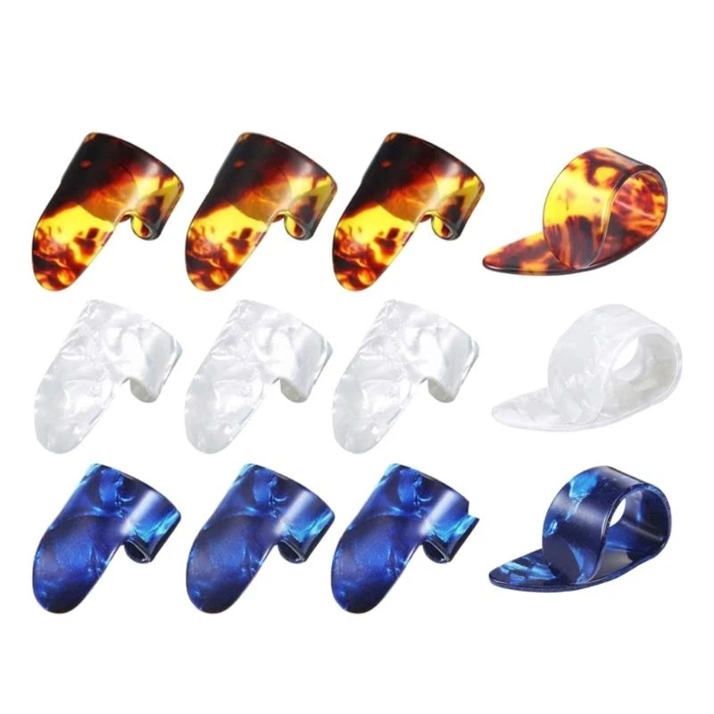 12Pcs Guitar Finger Picks Replacement Thumb And Finger Picks Flat ...