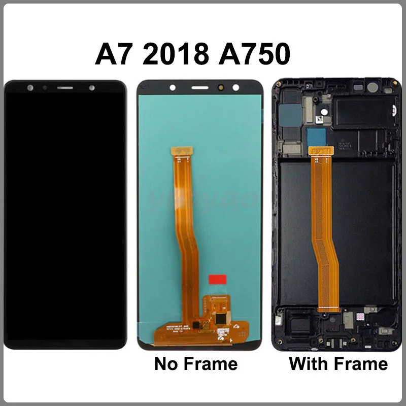 Lcd original para samsung galaxy a7 2018 lcd a750 a750f a750fn a750 display de toque digitador ...