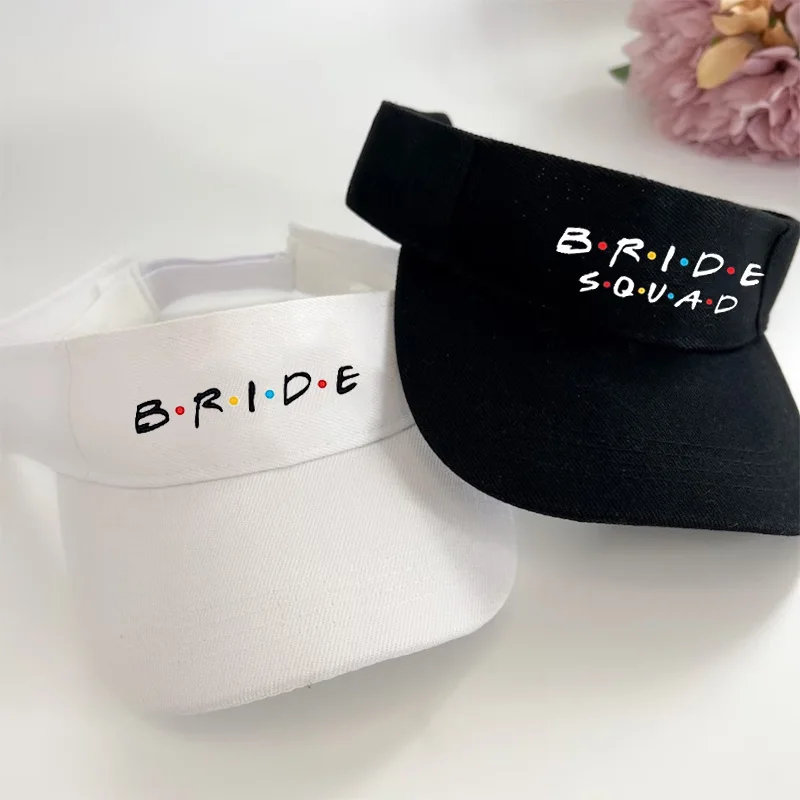 Bride-Squad-black-white-Visor-Hat-Friends-Themed-Bachelorette-Party ...