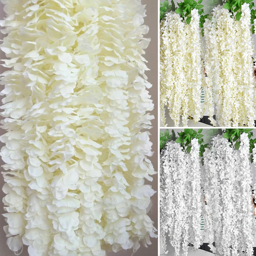20Pcs-Artificial-Wisteria-Flores-Pendurado-Guirlanda-Videira-Rattan ...