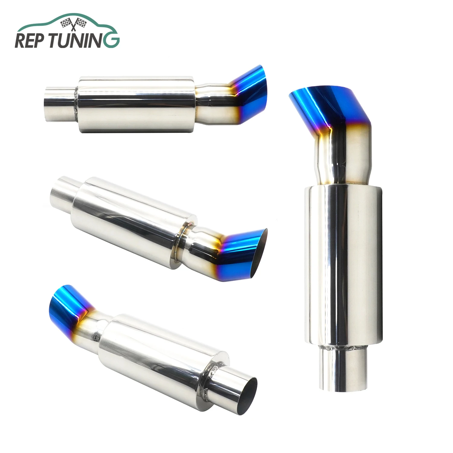63mm-Blue-plated-Muffler-Tip-Curved-Exhaust-Tip-Auto-Tuning-Accessories ...