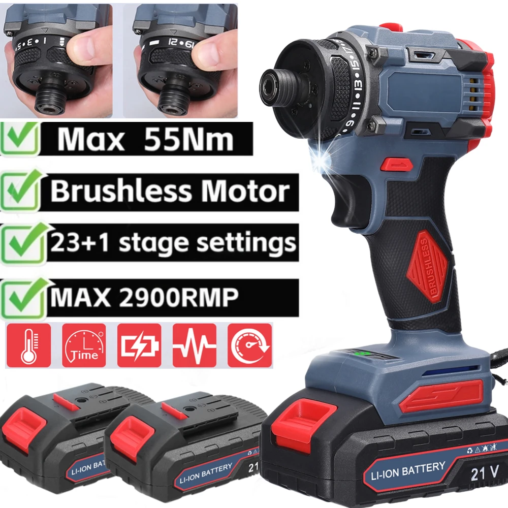 21V-Brushless-Electric-Screwdriver-Driver-55Nm-Torque-Screw-Driver ...