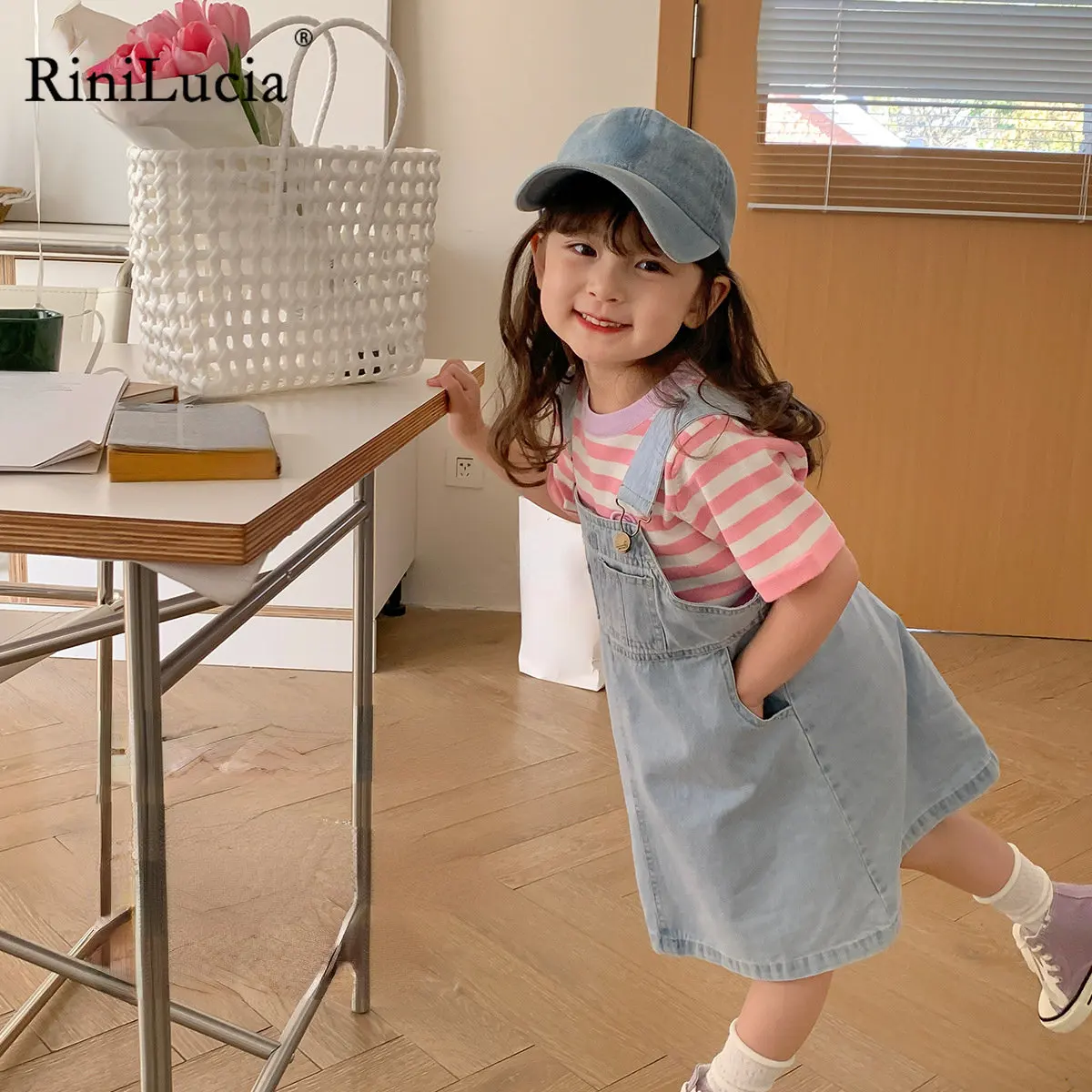 Girls Denim Vest Dress New Cute Baby Kids Girls Toddler Denim Jeans ...