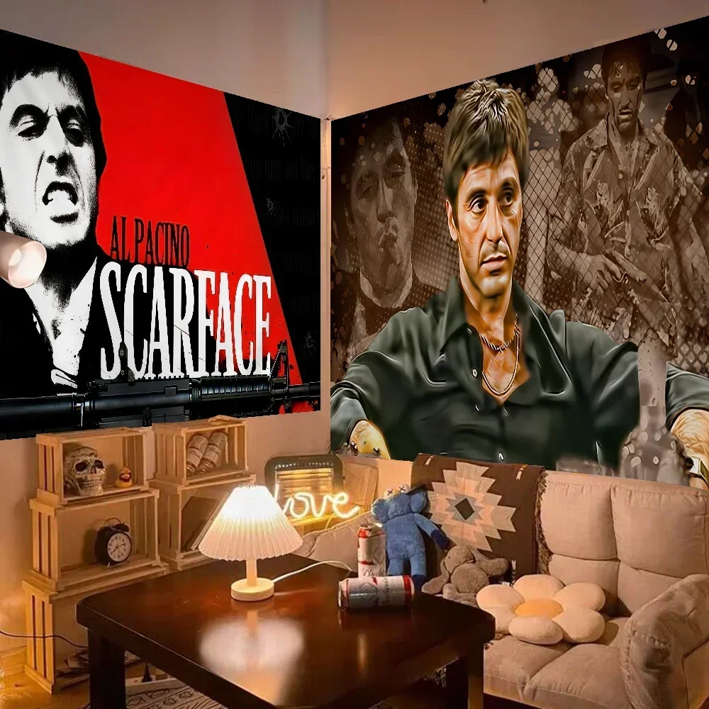S-Scarface 1983 Film Al P-Pacino Movie Printed Large Wall Tapestry Art ...