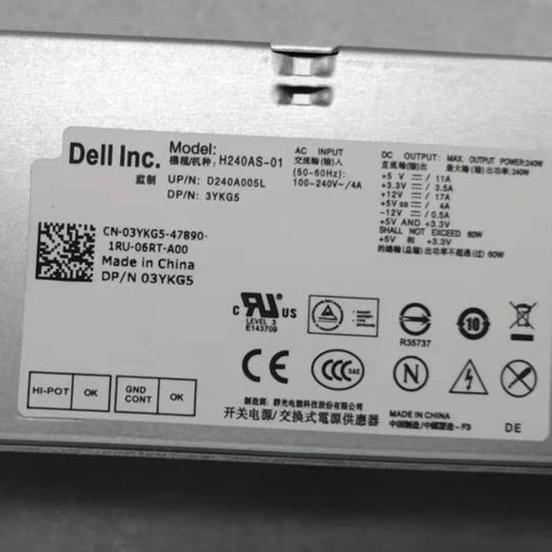 New PSU For Dell OptiPlex 790 990 390 3010 7010 9010 240W Power Supply ...