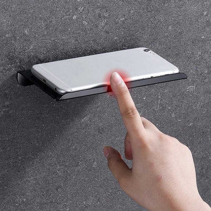 1pc Wall-mounted Phone Holder Creative Multi-functional Phone Storage ...